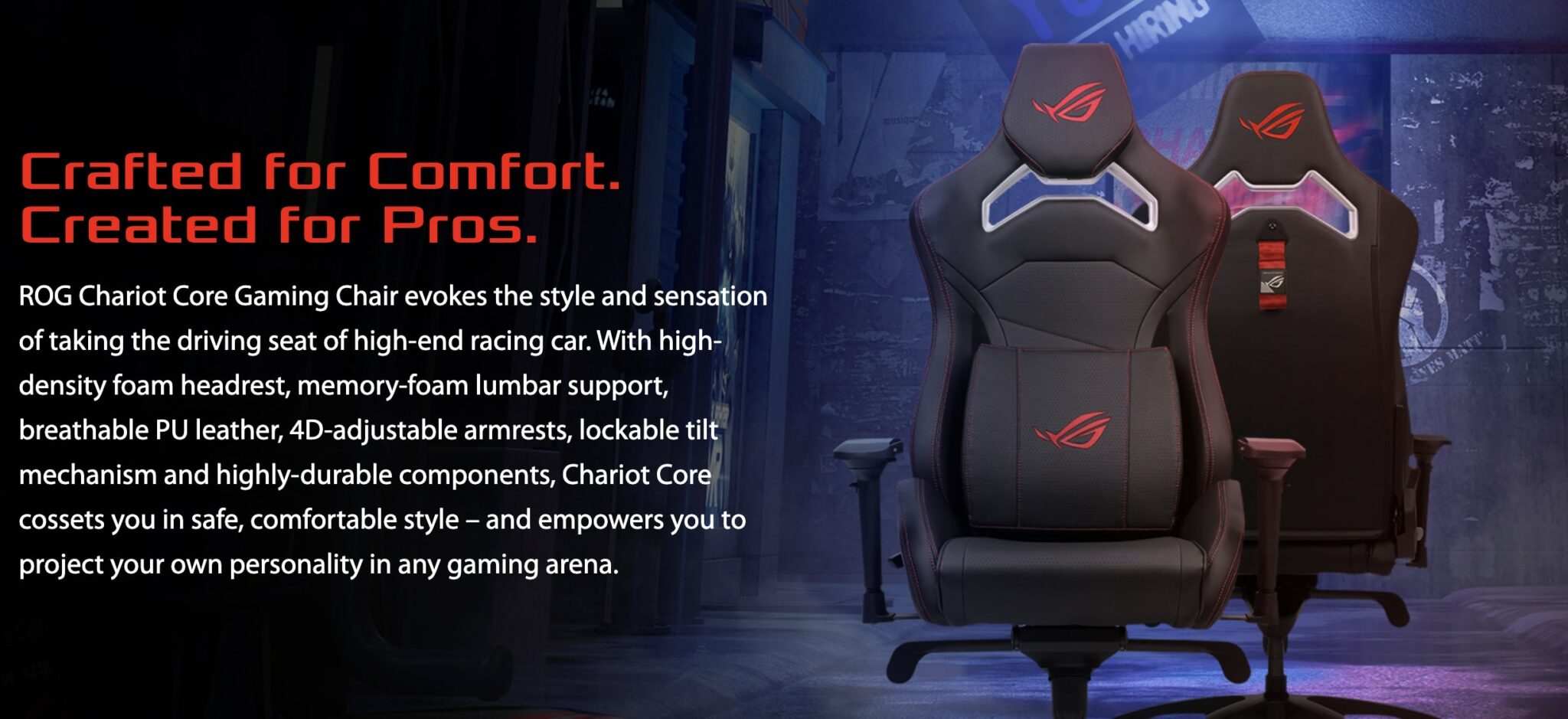 Buy Asus ROG Chariot Core Gaming Chair at Best Price | Ezpz Solutions